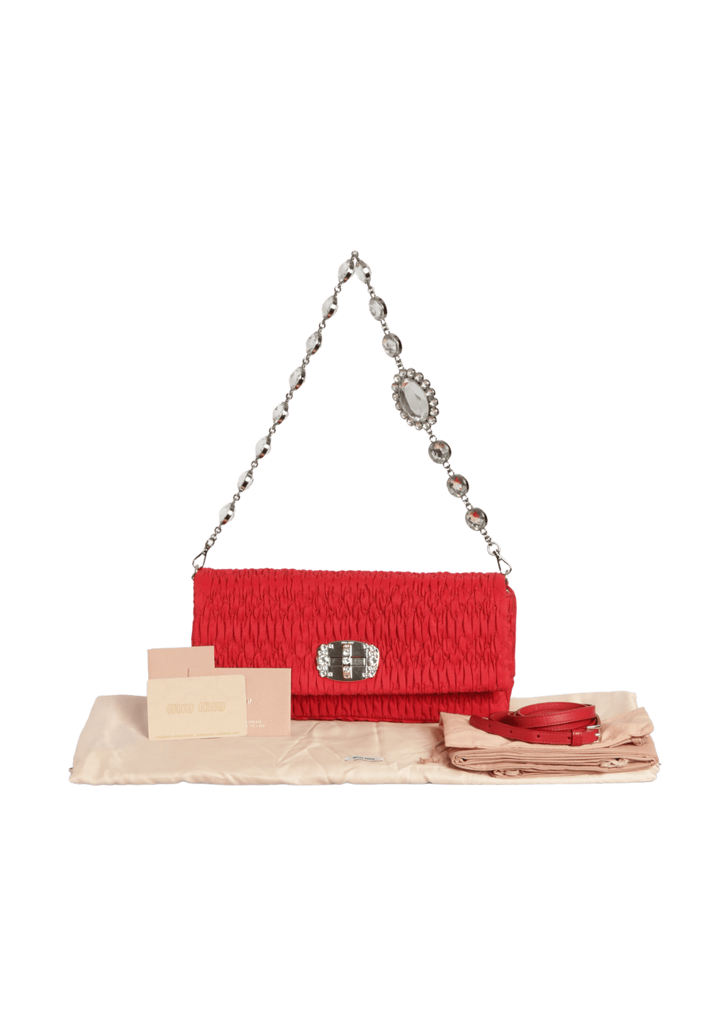 BOLSA MIU MIU ICONIC CRYSTAL BAG VERMELHO ORIGINAL – Gringa BOLSA MIU MIU ICONIC CRYSTAL BAG VERMELHO ORIGINAL – Gringa