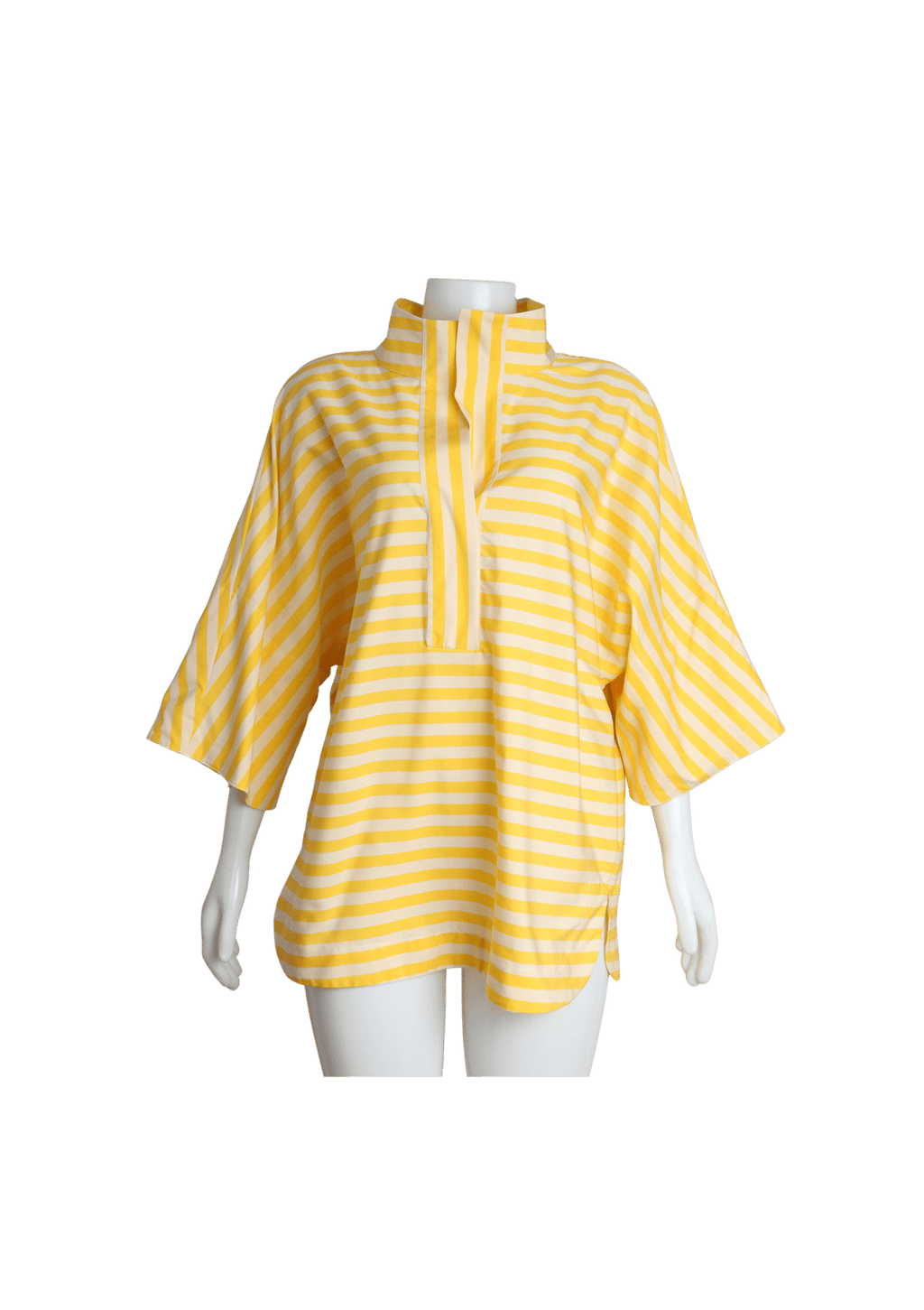 BLUSA CAROLINA HERRERA OVERSIZED STRIPED SHIRT AMARELO M ORIGINAL – Gringa