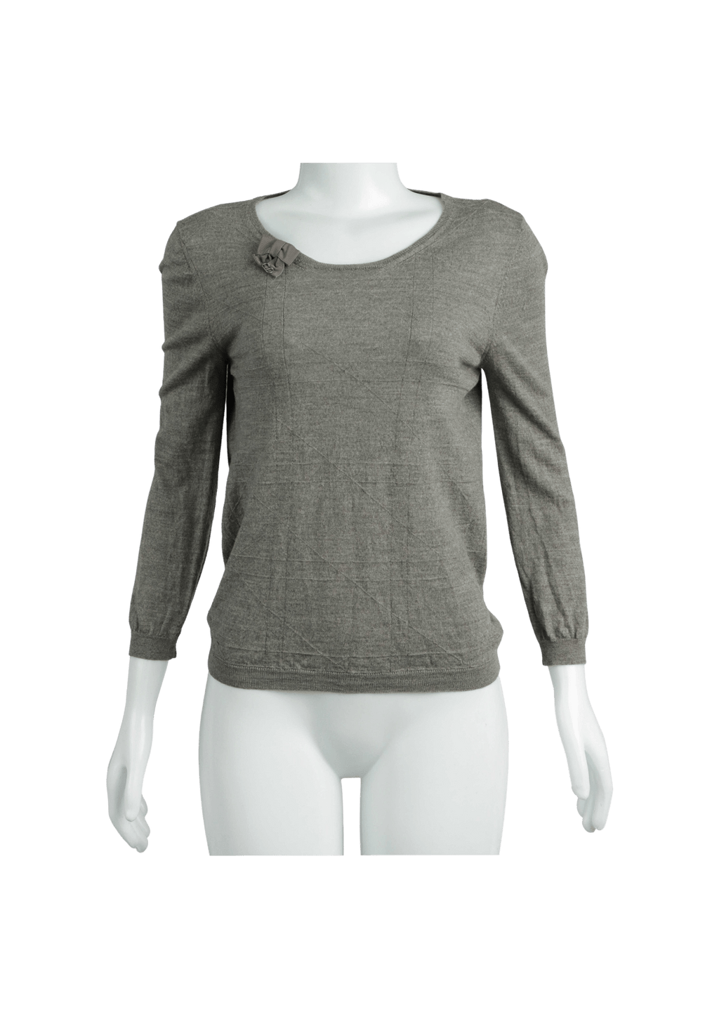 BLUSA CHRISTIAN DIOR LONG SLEEVE BLOUSE 40 CINZA ORIGINAL – Gringa