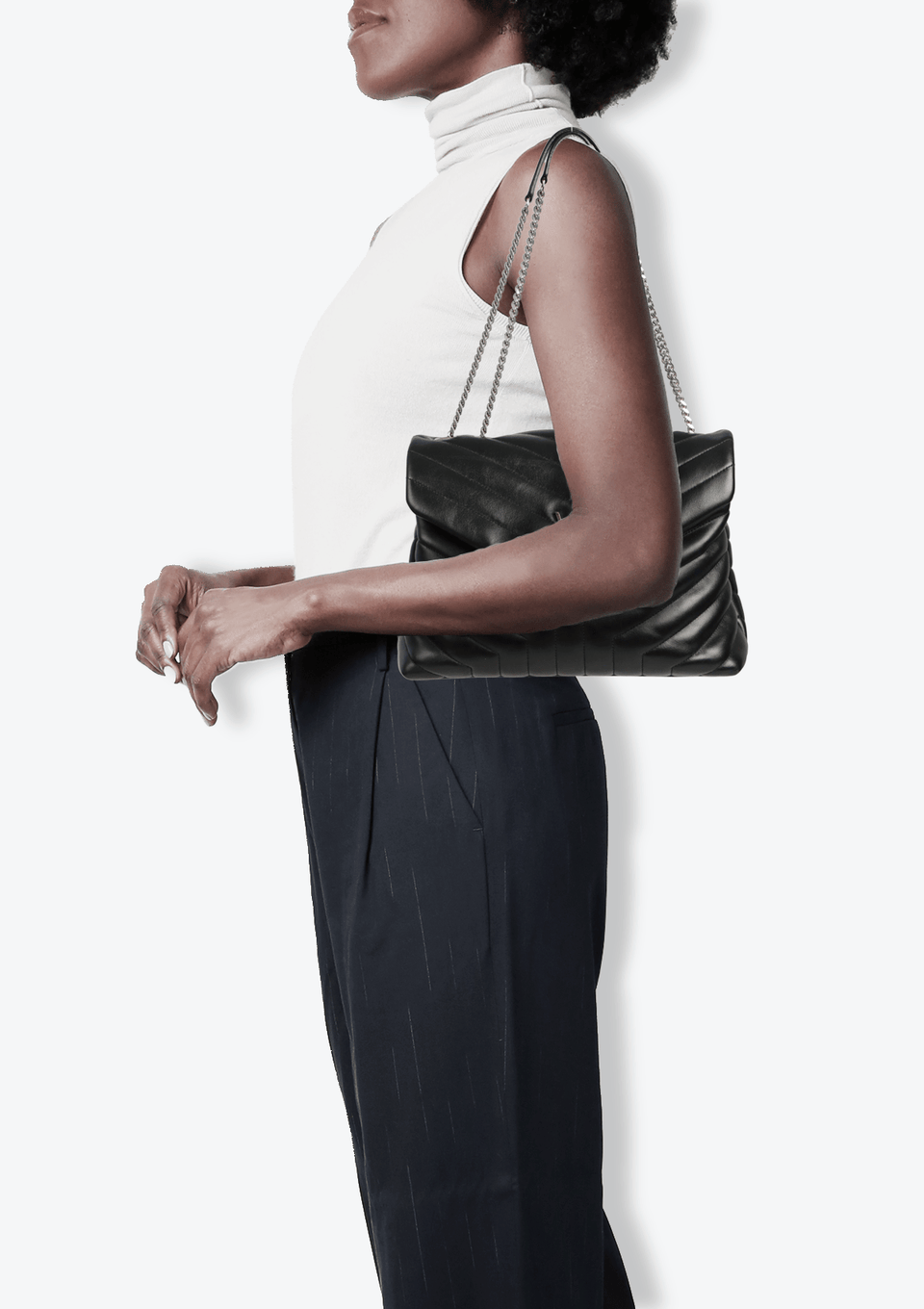 BOLSA SAINT LAURENT MEDIUM LOULOU BAG PRETO ORIGINAL – Gringa