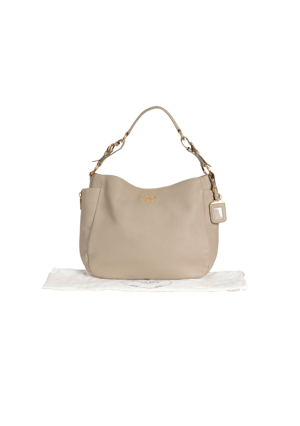 BOLSA PRADA VITELLO DAINO HOBO CINZA ORIGINAL – Gringa