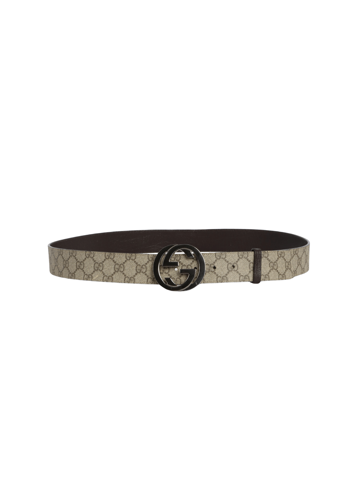 CINTO GUCCI GG SUPREME INTERLOCKING G LOGO BELT MARROM ORIGINAL – Gringa