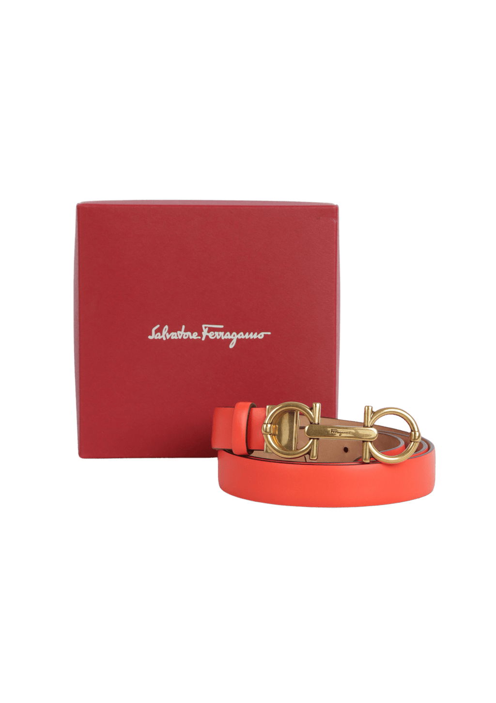 CINTO SALVATORE FERRAGAMO GANCINI BELT VERMELHO ORIGINAL – Gringa