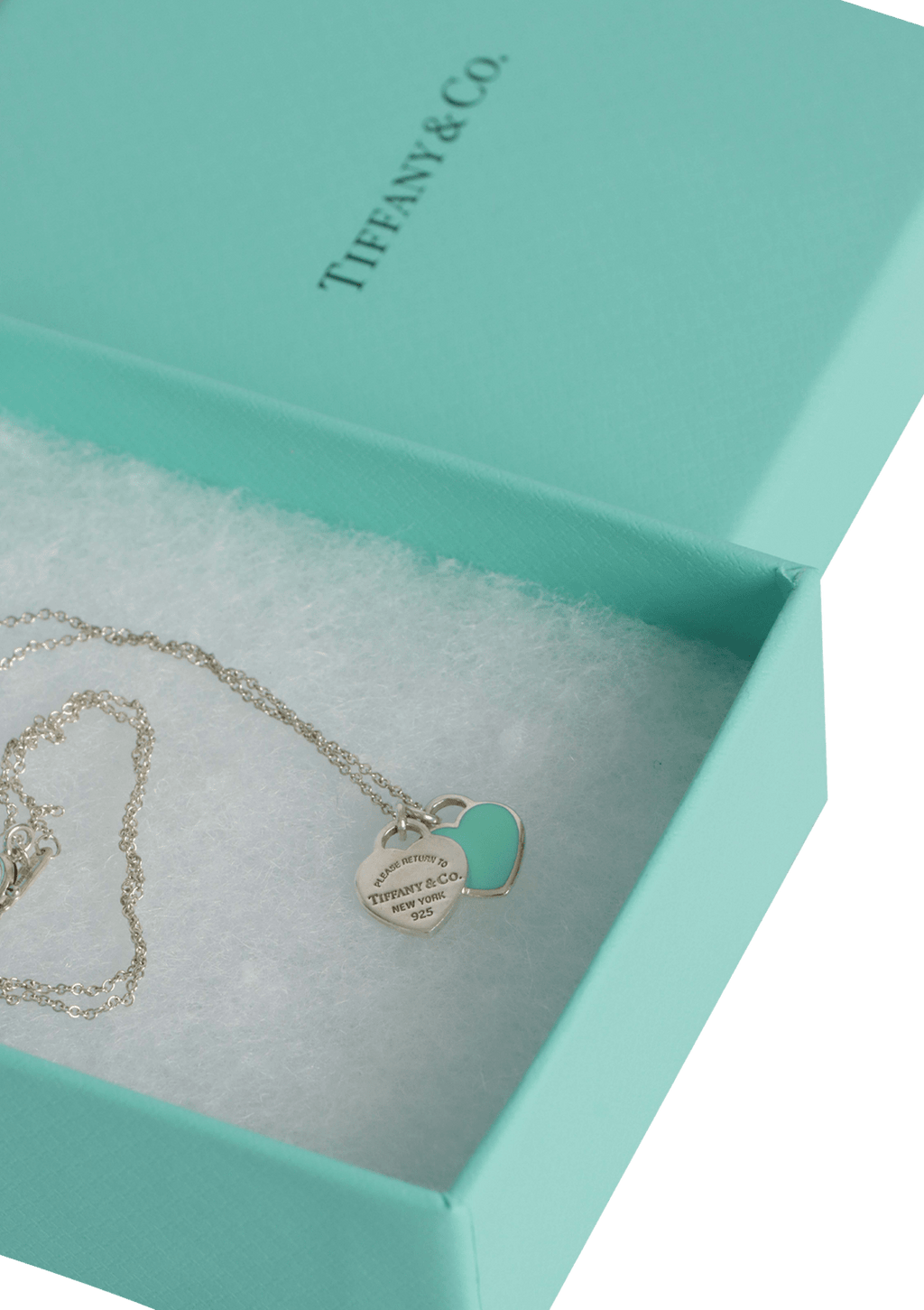 COLAR TIFFANY & CO "RETURN TO TIFFANY" DOUBLE HEART TAG NECKLACE PRATA ...