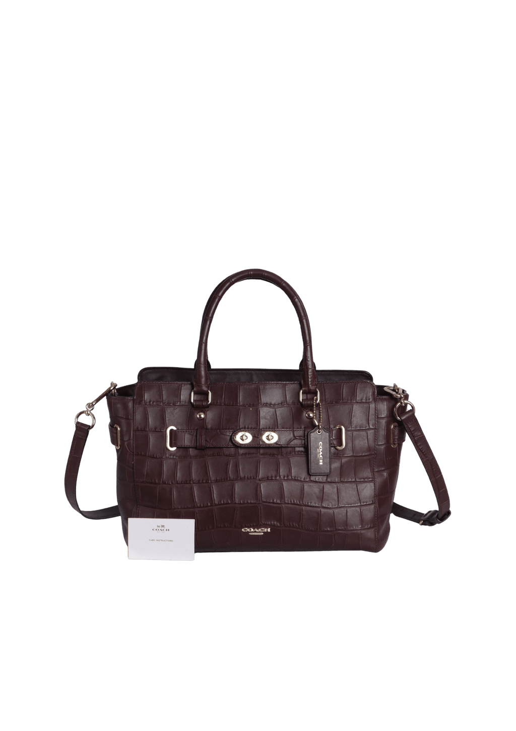 BOLSA COACH CROCODILE EMBOSSED BLAKE CARRYALL SATCHEL BORDÔ ORIGINAL ...