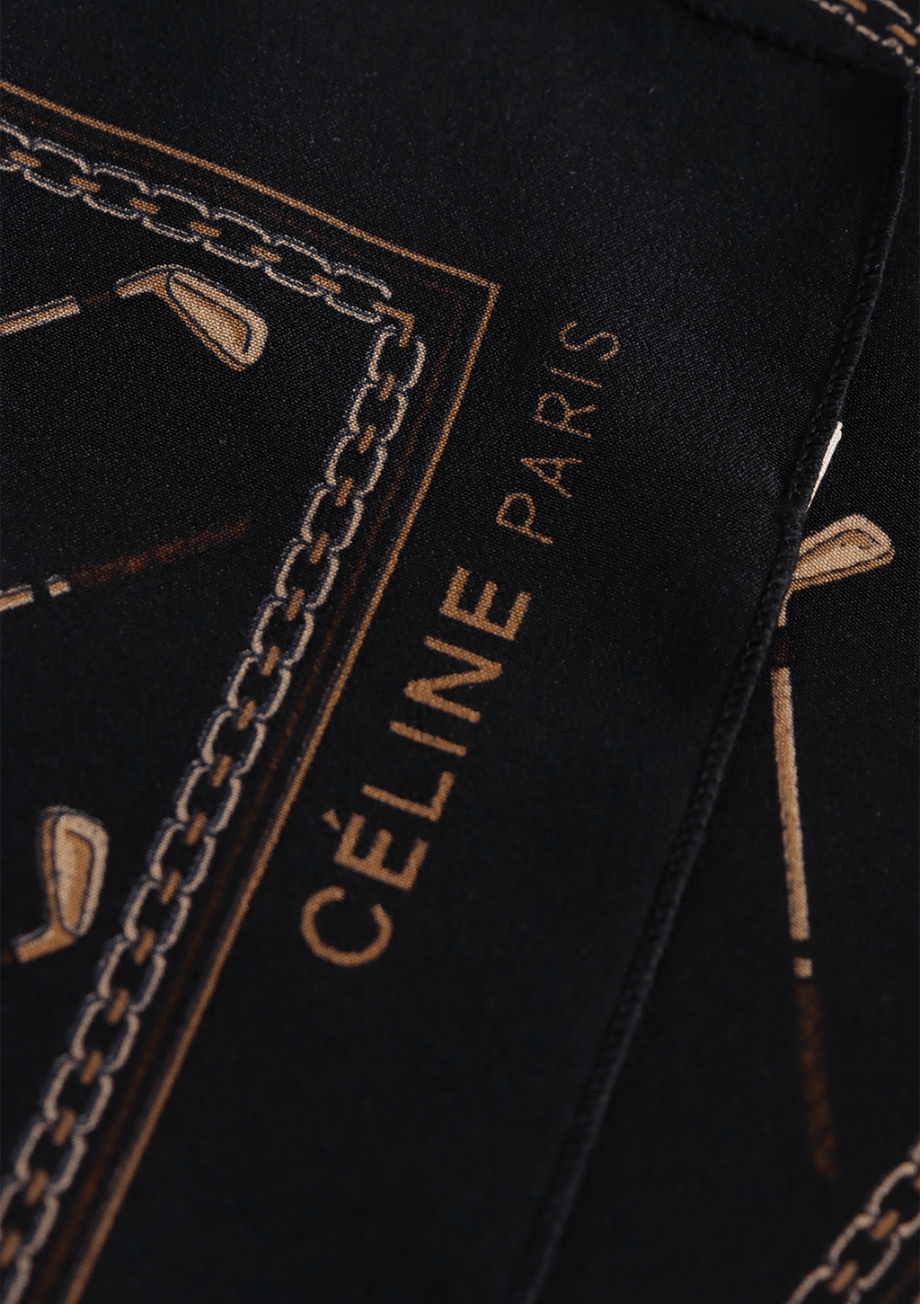 LENÇO CELINE GOLF SILK SCARF PRETO ORIGINAL – Gringa