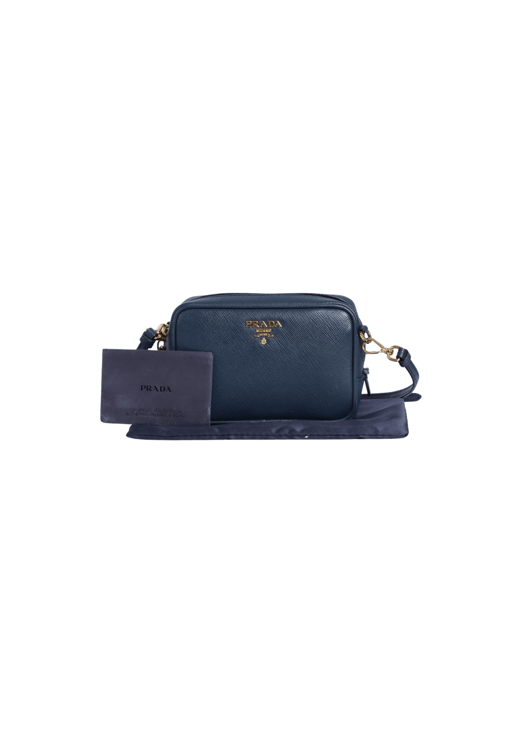 BOLSA PRADA SAFFIANO MINI CAMERA BAG AZUL ORIGINAL – Gringa
