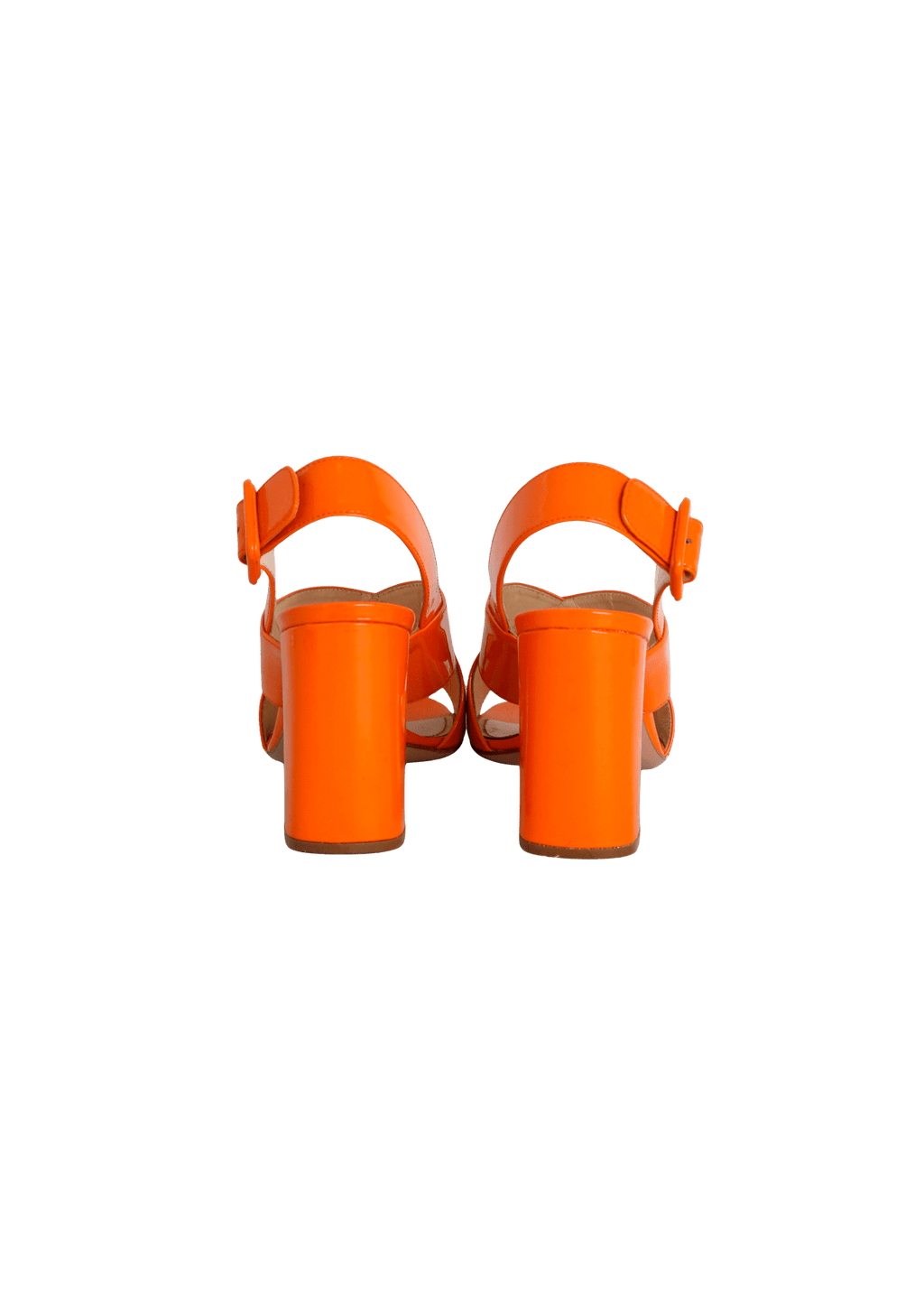SAPATO PRADA VERNICE CRISS CROSS SANDALS 36 LARANJA ORIGINAL – Gringa
