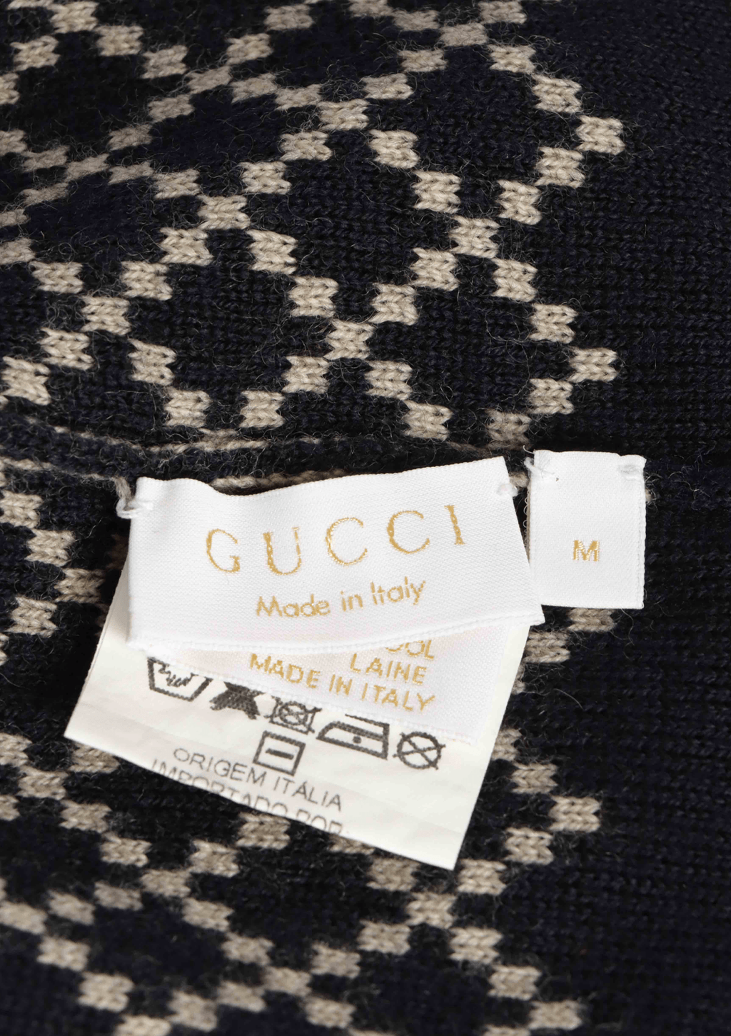 TOUCA GUCCI WEB WOOL BEANIE M BEGE ORIGINAL – Gringa