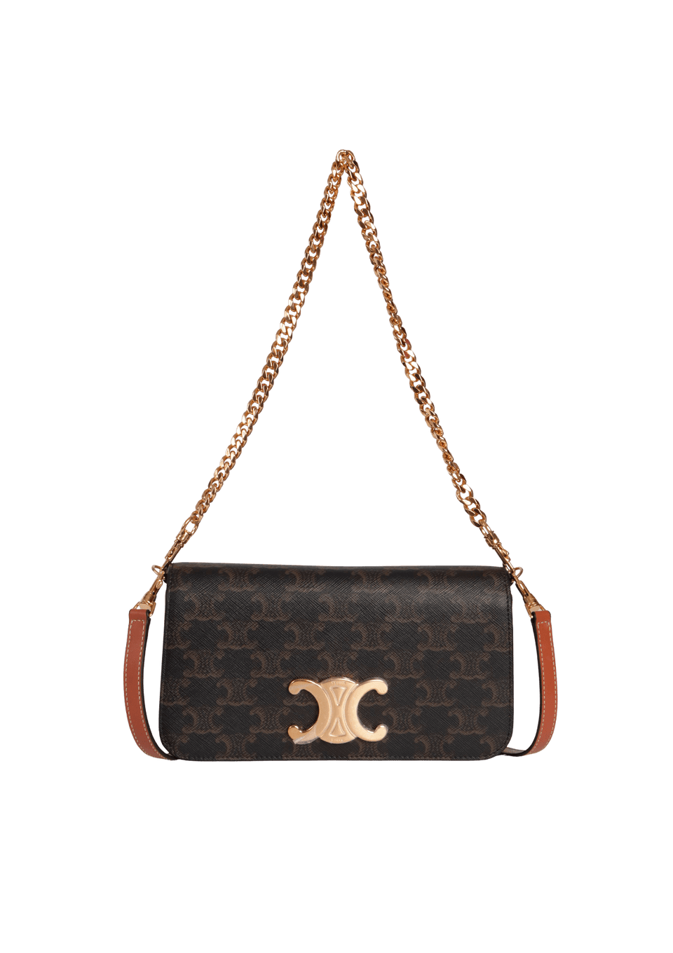 BOLSA CELINE TRIOMPHE CHAIN BAG MARROM ORIGINAL – Gringa