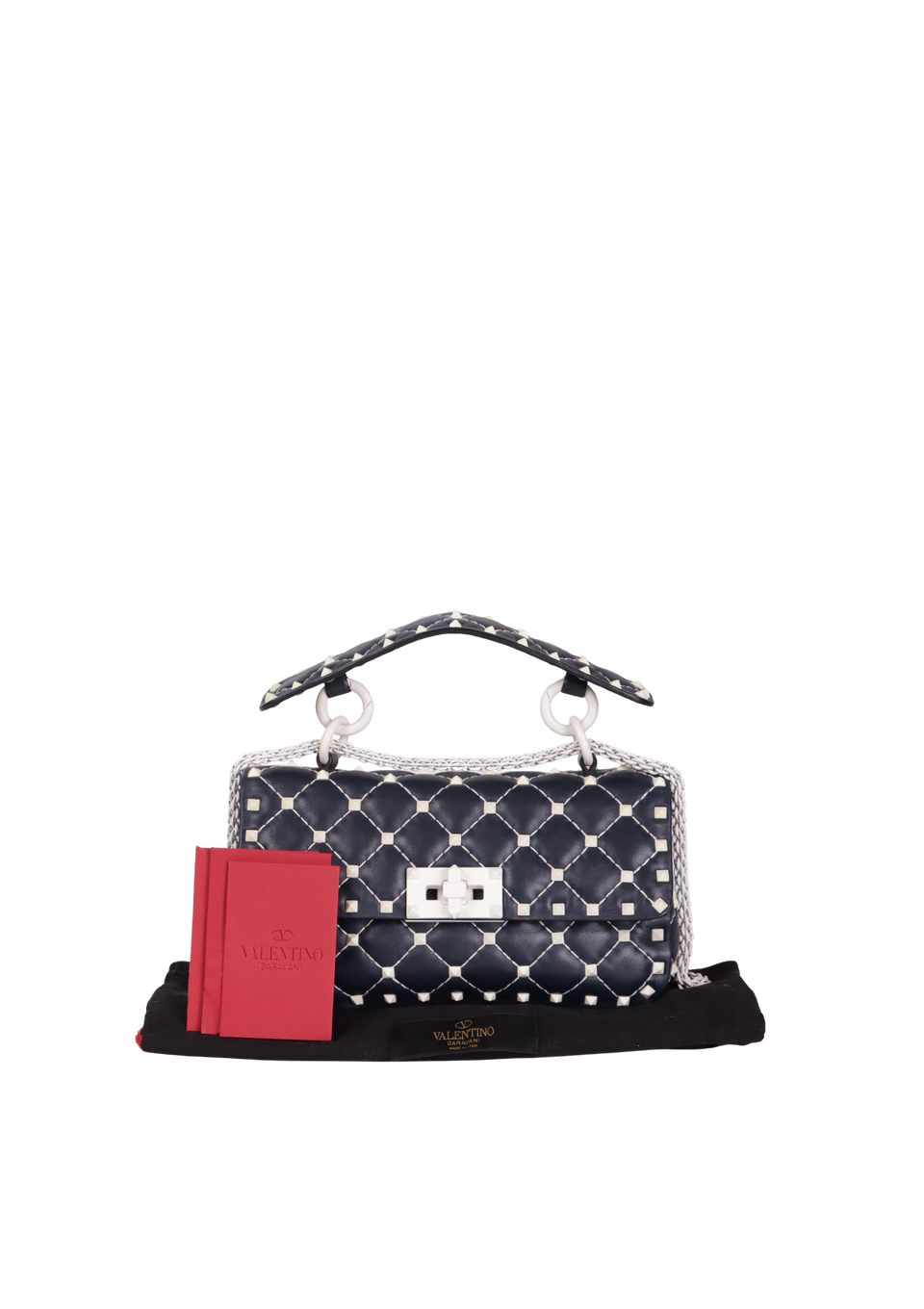 BOLSA VALENTINO SMALL ROCKSTUD SPIKE PRETO ORIGINAL – Gringa