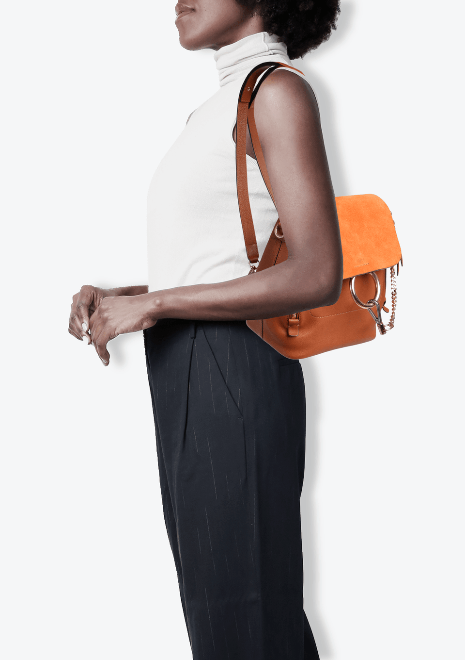 BOLSA CHLOÉ SMALL FAYE BACKPACK CARAMELO ORIGINAL – Gringa