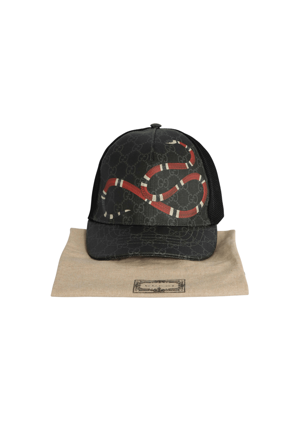 BONÉ GUCCI GG SUPREME SNAKE BASEBALL HAT G PRETO ORIGINAL – Gringa