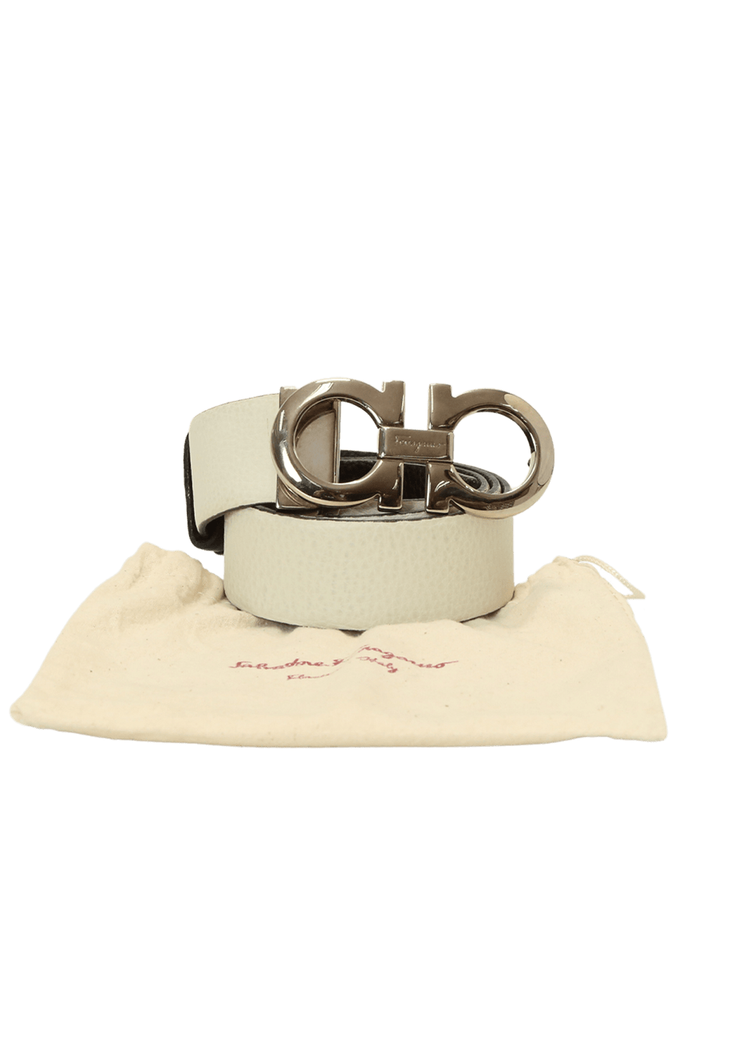 Cinto Salvatore Ferragamo Gancini Belt Branco Original – Gringa