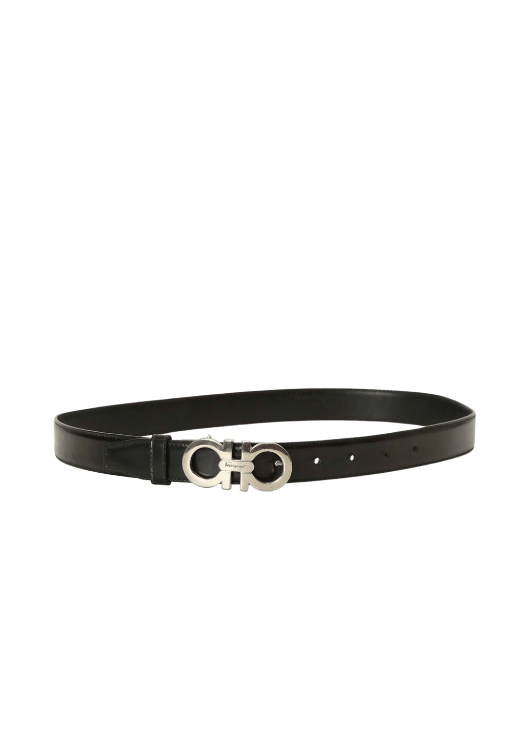 Cinto Salvatore Ferragamo Gancio Logo Skinny Belt Preto Original – Gringa