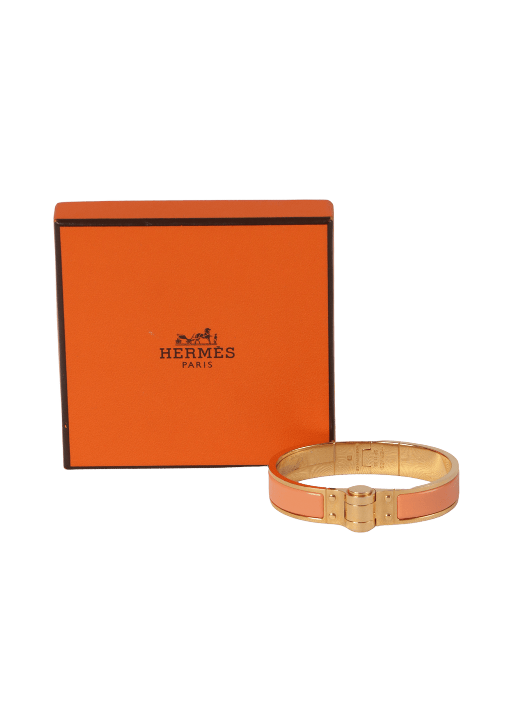 Pulseira Bijoux Hermès Hinged Narrow Bracelet Laranja Original – Gringa