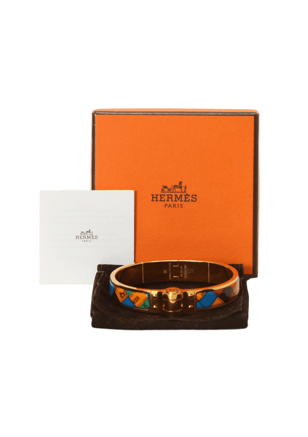 Pulseiras Hermès Enamel Hinged Bracelet Dourado Original – Gringa