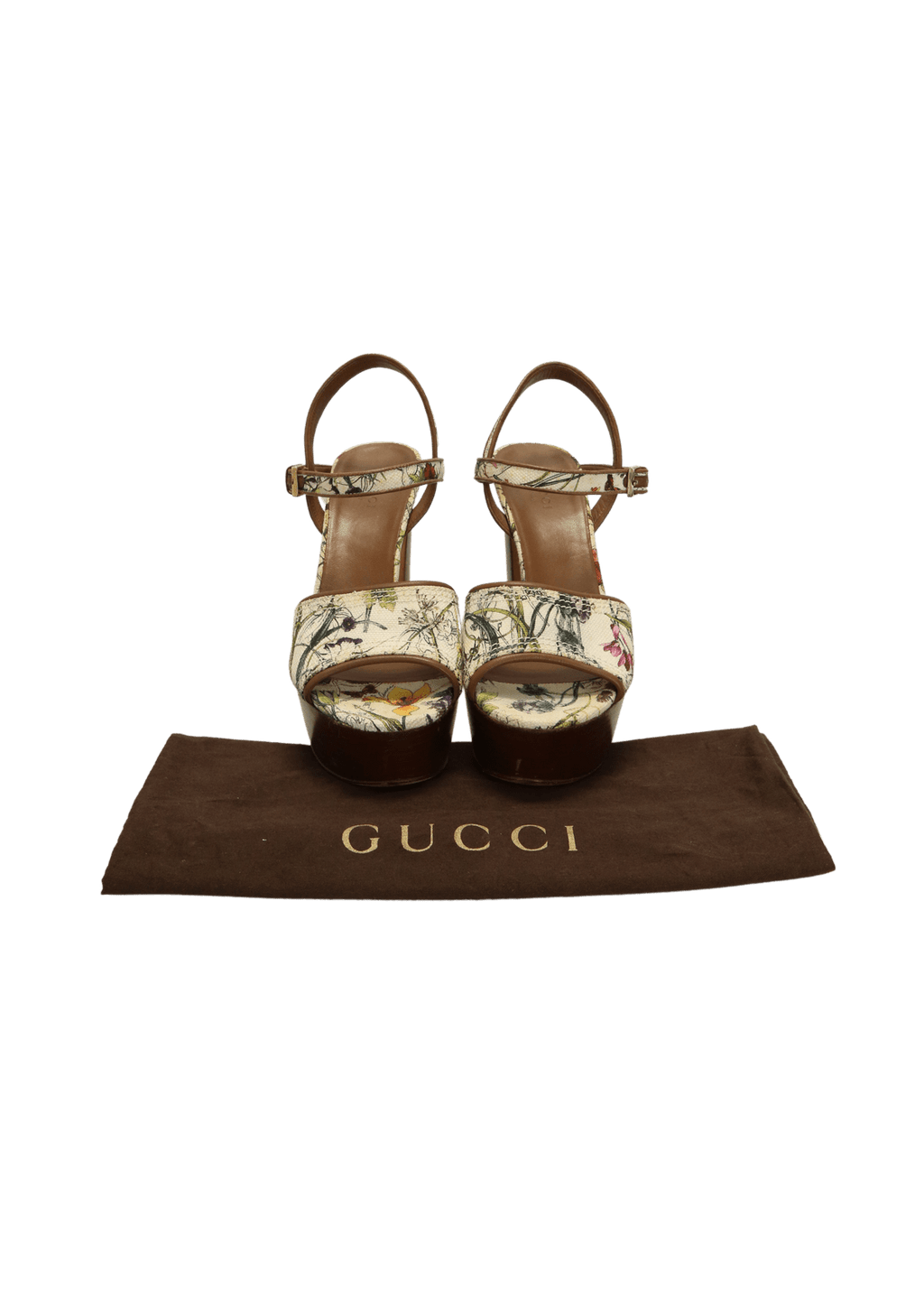 SANDÁLIA GUCCI FLORA PRINT 36 ESTAMPADO ORIGINAL – Gringa