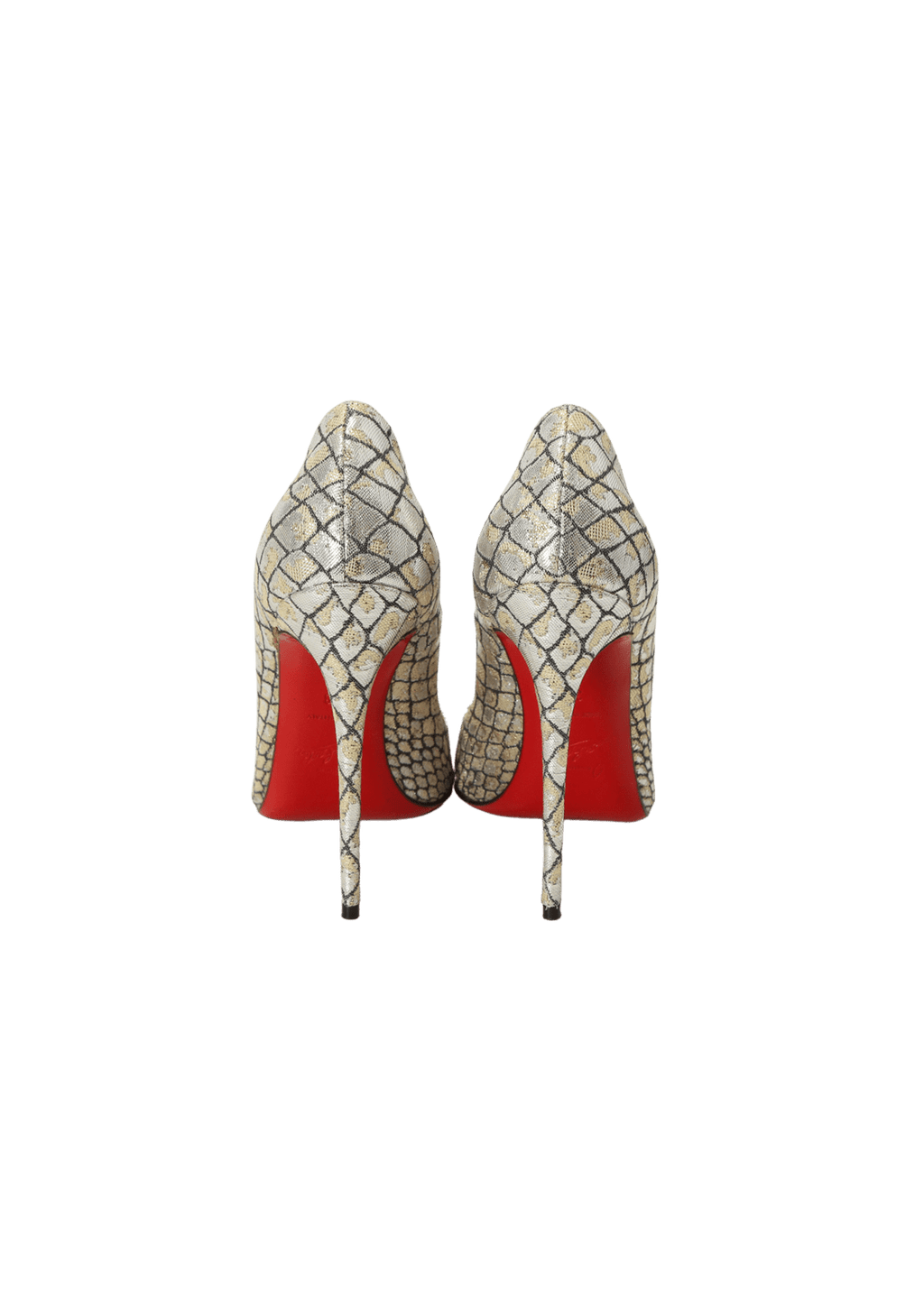 Scarpins Christian Louboutin So Kate 120 Croc Lurex Pumps 36 Prata ...